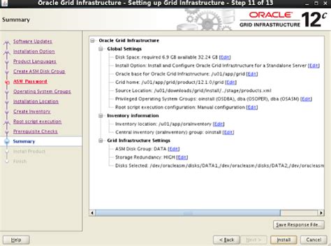 Oracle C Grid Infrastrucutre ASM Oracle Installation And Create Standalone Database