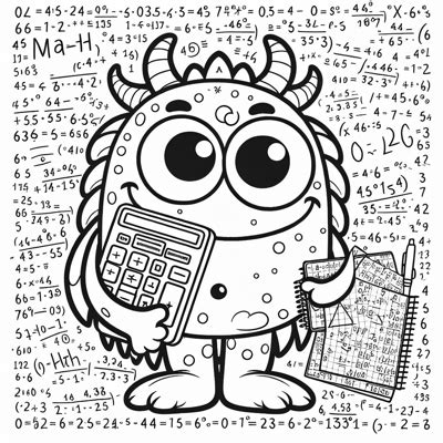 A Math Monster Coloring Page