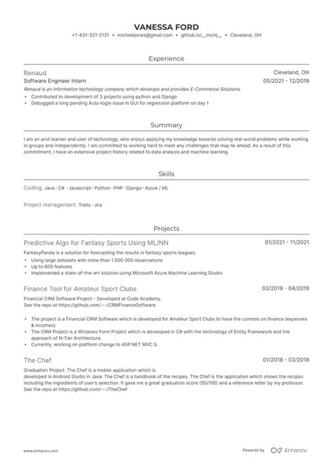 Entry Level Software Engineer Resume Examples Guide For
