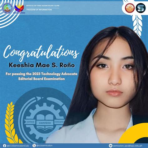 𝐂𝐨𝐧𝐠𝐫𝐚𝐭𝐮𝐥𝐚𝐭𝐢𝐨𝐧𝐬 Keeshia Mae S Semicolon Club Lspu Spcc