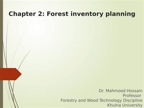 Pdf Chapter 2 Forest Inventory Planning