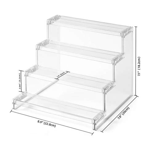 Lifewit 4 Tier Black Display Riser Stand With Decorative Secure Fences Tool Free Assembly