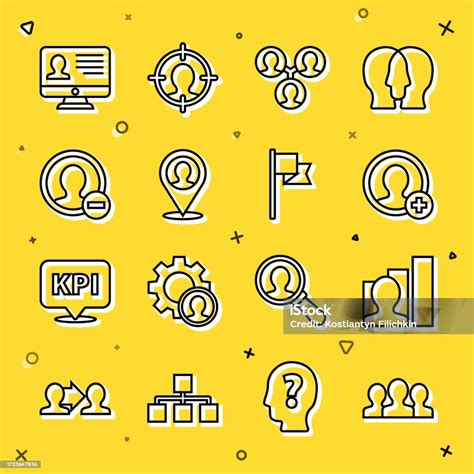 라인 사용자 그룹 생산적인 사람 계정 만들기 화면 프로젝트 팀 기반 사람이있는 위치 이력서 및 마커 아이콘 모니터링 벡터 개념에