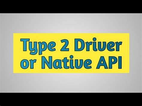 Type Driver Or Native API Driver JDBC YouTube