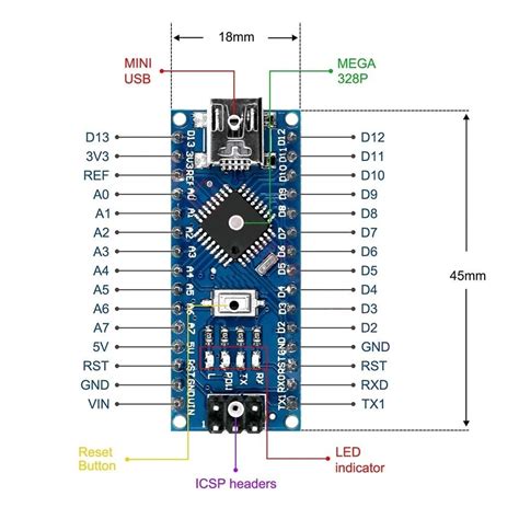 Arduino Nano V3 0 Compatible Atmega328p Ch340 5v 16mhz Kunkune