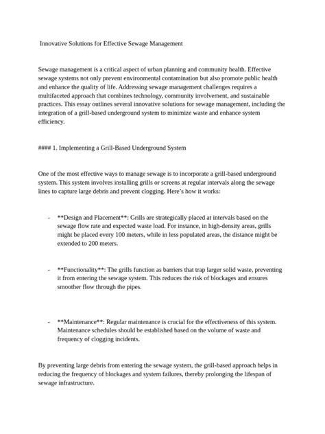 Solution Chart Pdf Sewage Treatment Waste Management