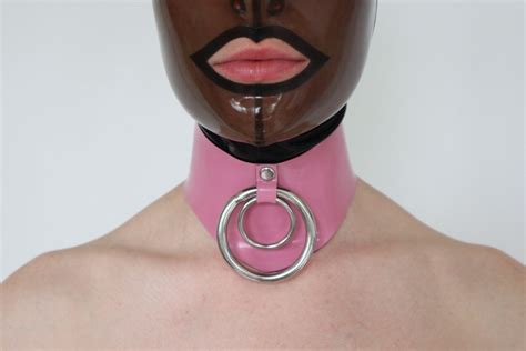 Latex Restriction Collar Double Ring Unisex Made To Order Etsy