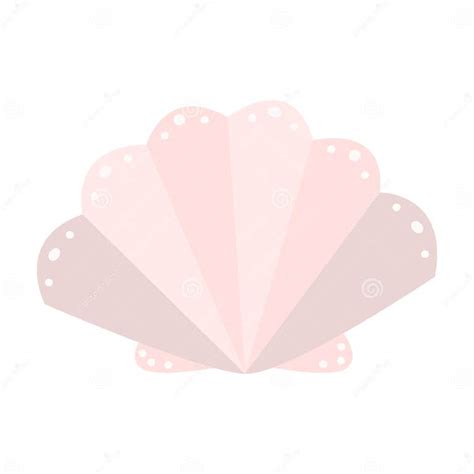 Cute Shell Flat Cartoon Style Tropical Beach Shell Stock Vector