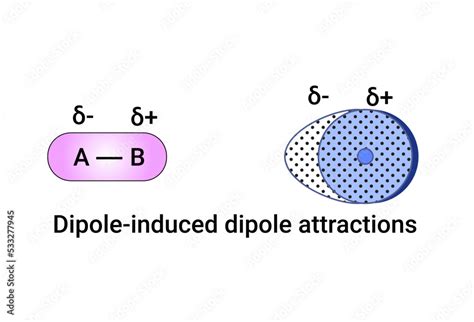 Structure Of Dipole Induced Dipole Attractions Stock Vector Adobe Stock