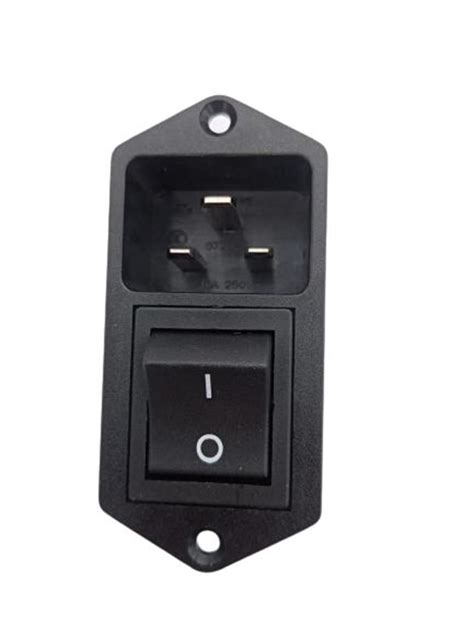 High Current 20A 250V IEC 60320 C20 Male Screw Mount AC Power Socket With On Off Rocker Switch