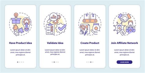 Premium Vector Become Affiliate Merchant Onboarding Mobile App Screen