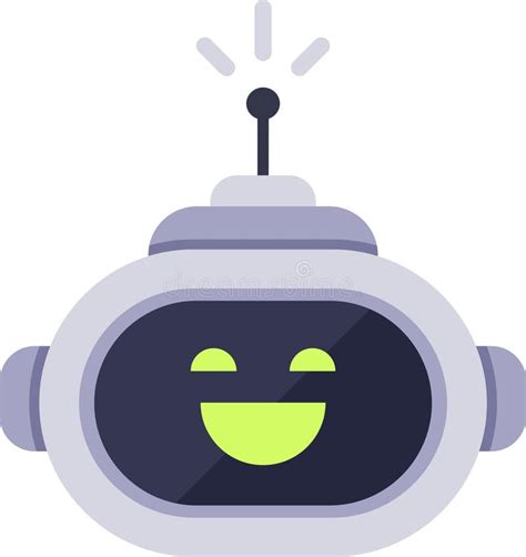 Cute Robot Showing A Happy Expression On Its Face With An Antenna Transmitting Data