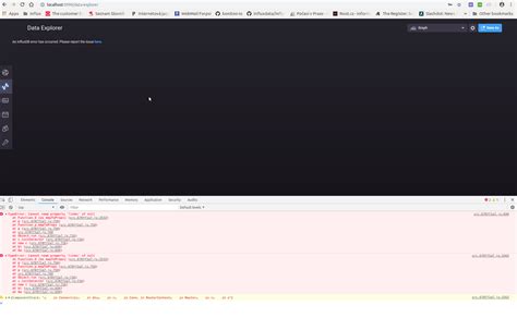 influxdb2 opening dataexplorer throws exception typeerror cannot