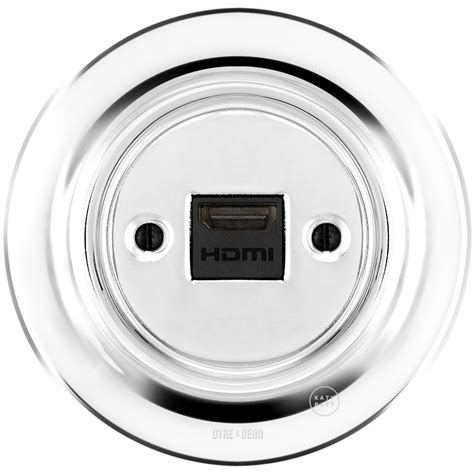 Porcelain Wall Socket Chrome Hdmi Dyke And Dean