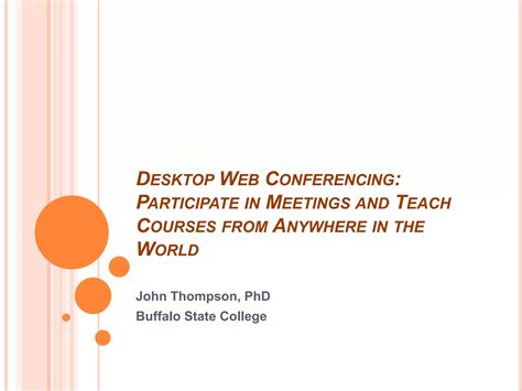 Sloan C 2009 Desktop Web Conferencing Ppt