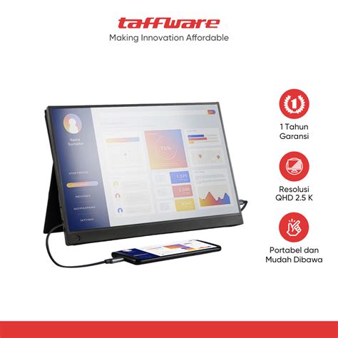 Taffware Portable Monitor 16 Inch 25k Qhd Ips No Touchscreen 1600xts Taffware Official