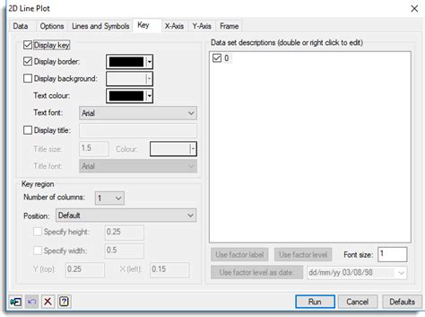 Key Options Genstat V