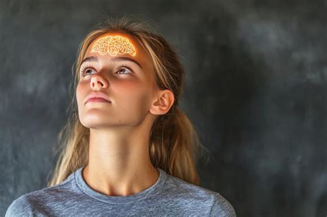 Synaptic Density Myelin And Synaptic Response Female Looking Up With