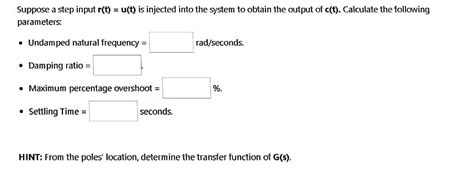 suppose a step input r t u t is injected into the