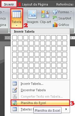 Como criar planilhas do Excel no WordPoint Dicas de InformáticaPoint