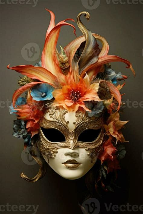 Masquerade Mask With Peacock Feathers AI Generated Stock Photo At Vecteezy
