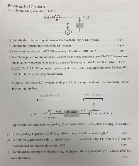 Solved Problem Points Consider The LTI System Shown Chegg