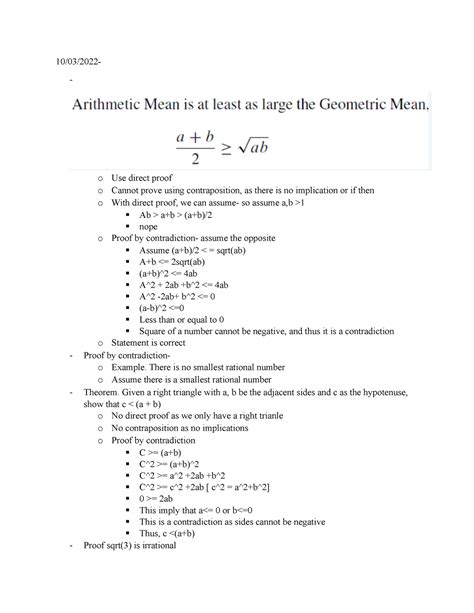 Lec 8 Lecture And Book Notes 10032022 O Use Direct Proof O