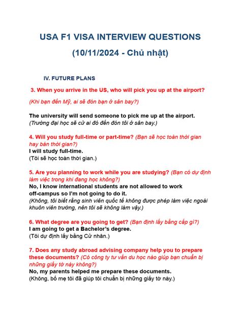 Usa F1 Visa Interview Questions Pdf
