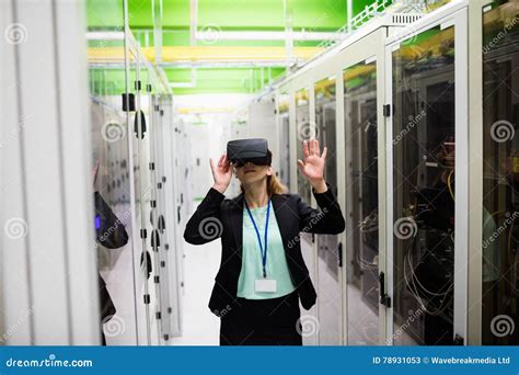 Technician Using Virtual Reality Headset Stock Image Image Of Company