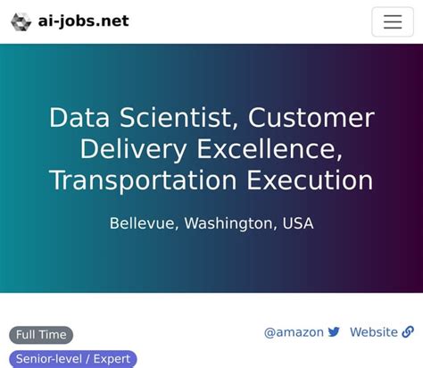 Hiring Data Scientist Customer Delivery Excellence Transportation