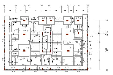 Column Footing Foundation Plan With Centre Line Dwg File Artofit