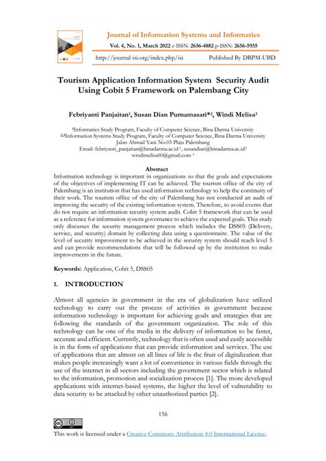 Pdf Tourism Application Information System Security Audit Using Cobit
