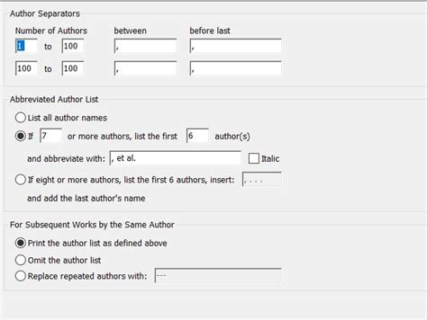 how do i put a comma between the first and second author endnote