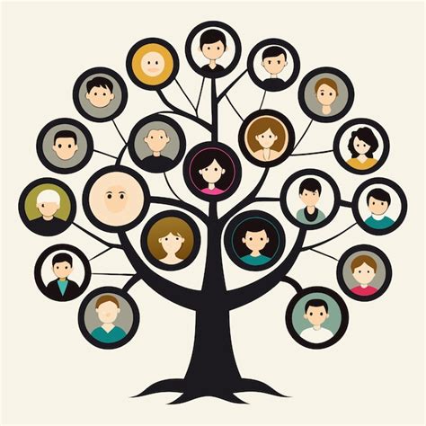 Викторная иллюстрация семейного дерева Премиум Ai сгенерированный вектор