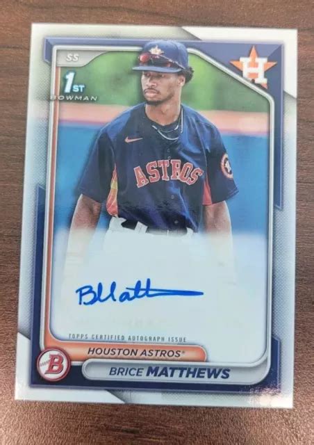Auto Di Carta Brice Matthews 2024 Bowman 1st Bowman Ppra Bm Houston Astros Eur 6903 Picclick It