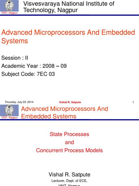 Advanced Microprocessors And Embedded Systems Session Ii Academic