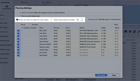 Configure Planning Settings Optimoroute Help Center
