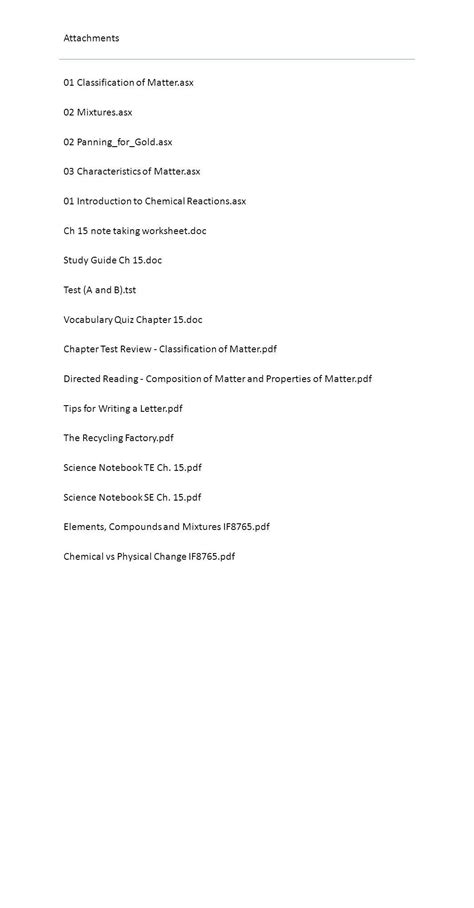 Worksheet Classification Of Matter