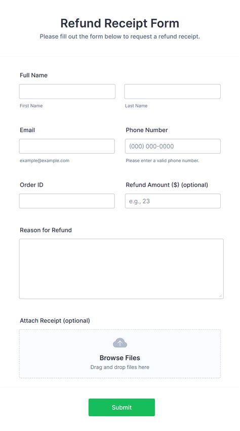 Refund Receipt Form Template Jotform
