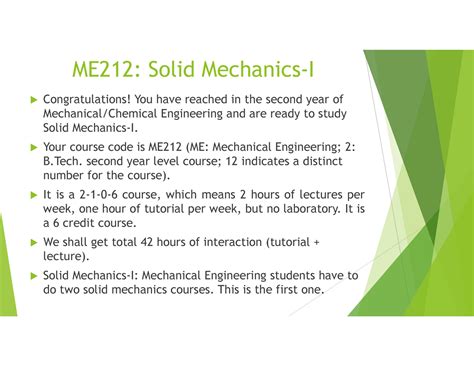 Lecture UP VOTE FOR MATRIELS ME Solid Mechanics I Congratulations You Have Reached In
