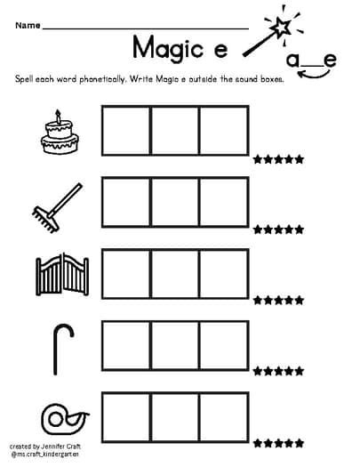 Magic E Practice Sheets Magic E Practice Sheet School Ts