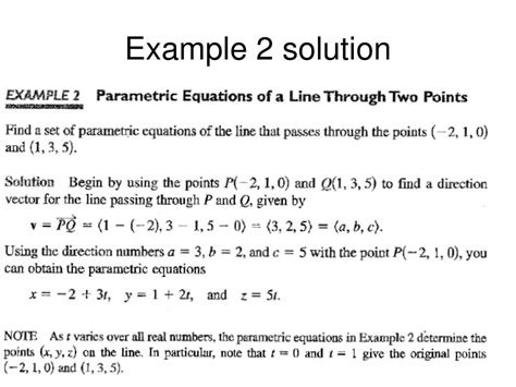Ppt The Parametric Equations Of A Line Powerpoint Presentation Free