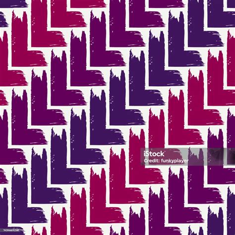 페인트 브러시 매끄러운 패턴 프리핸드 그런지 디자인 배경 대각선 쪽모이 쪽 마루 타일 바닥 모티프 장식 고전 양식에 대한 스톡 벡터 아트 및 기타 이미지 Istock