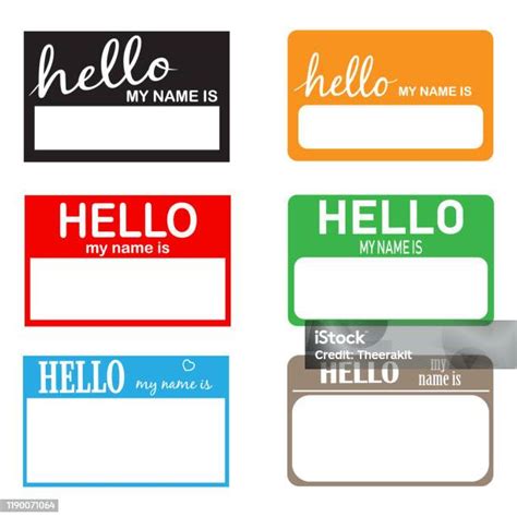 안녕하세요 흰색 배경에 내 이름 아이콘 플랫 스타일 웹 사이트 디자인 로고 앱 Ui에 대한 소개 배너 안녕하세요 내 이름 기호 소개 배너 기호 개념에 대한 스톡 벡터 아트