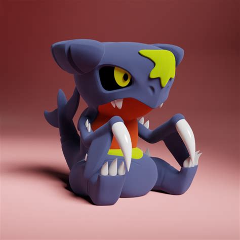 🐉 Garchomp Chibi Collectible Pokemon・free Obj File For 3d Printing・cults