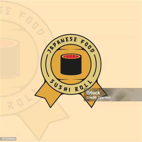 롤 스시 로고 벡터 일러스트 템플릿 아이콘 그래픽 디자인 레스토랑 및 비즈니스 카페의 일식 음식 표지판 또는 기호 건강한