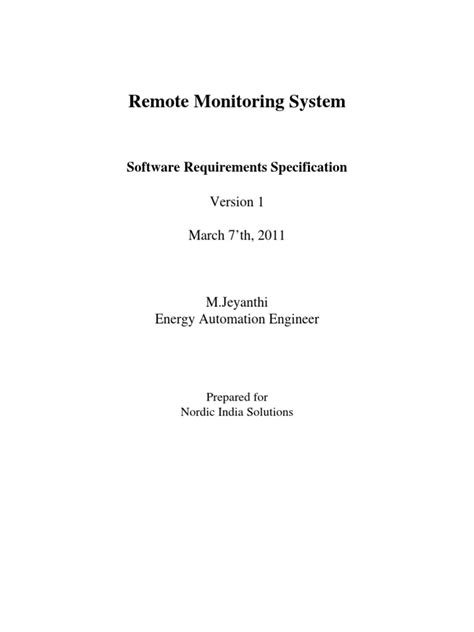 Remote Monitoring Srs V1 Pdf Databases Application Programming