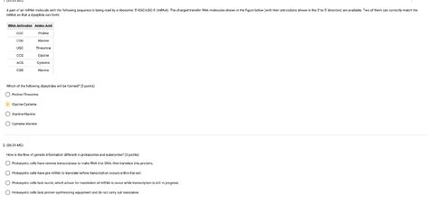 Solved A Part Of An MRNA Molecule With The Following Chegg