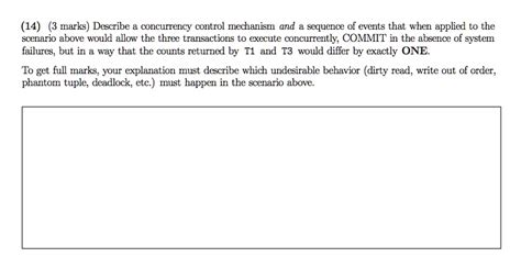 VIDEO Solution Marks Describe A Concurrency Control Mechanism And A Sequence Of Events That