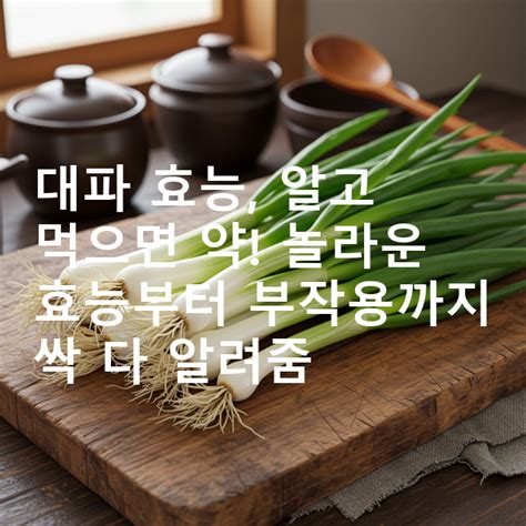 대파 효능 알고 먹으면 약 놀라운 효능부터 부작용까지 싹 다 알려줌